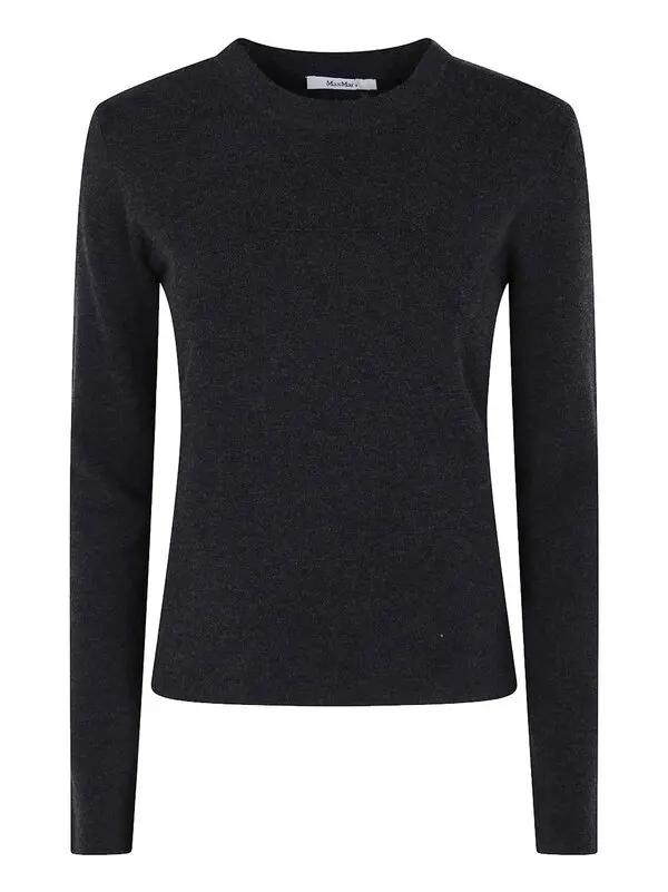 Max Mara Solid Long Sleeve Crew Neck Pullover - Multicolor