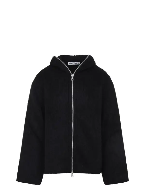 Our Legacy Full Zip Hood Sweatshirt - Black