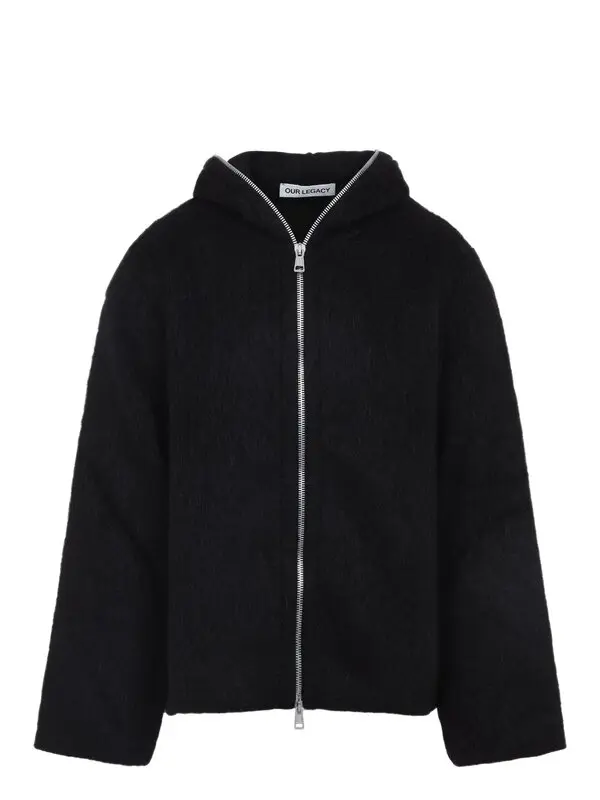 Our Legacy Full Zip Hood Sweatshirt - Black