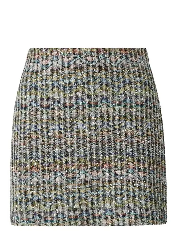 Missoni Metallic Viscose Blend Sequin Mini Skirt - Gray