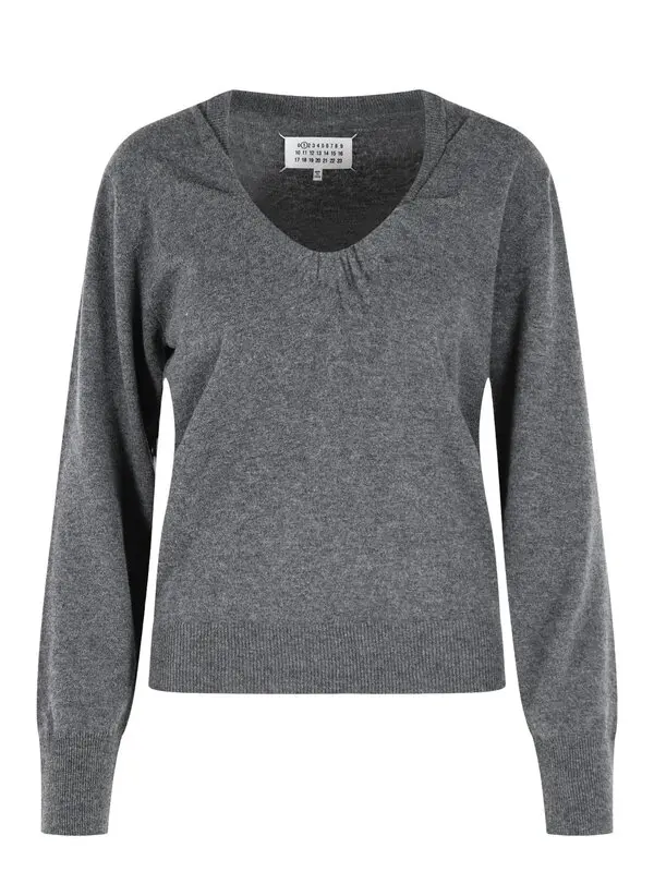 MAISON MARGIELA Twist' Grey Virgin Wool Sweater - Gray