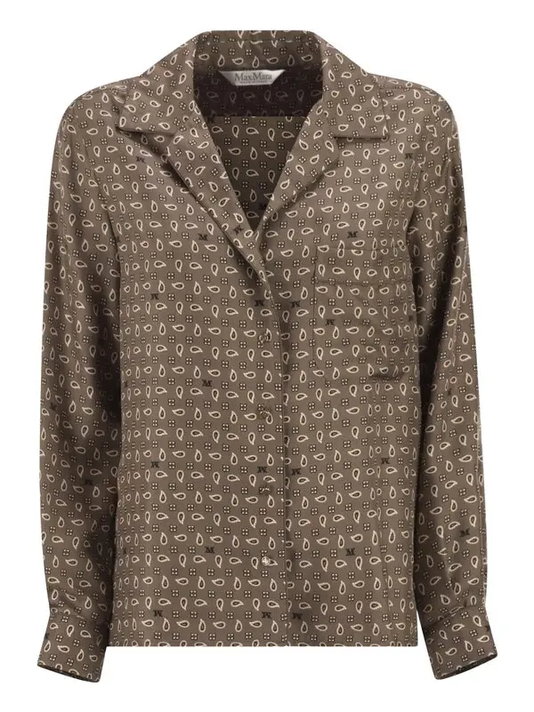 Max Mara Printed Silk Shirt - Brown