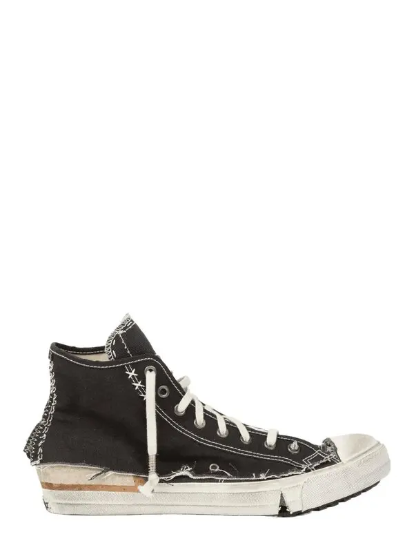MAISON MARGIELA High-top Sneakers With A Distressed Effect - Black
