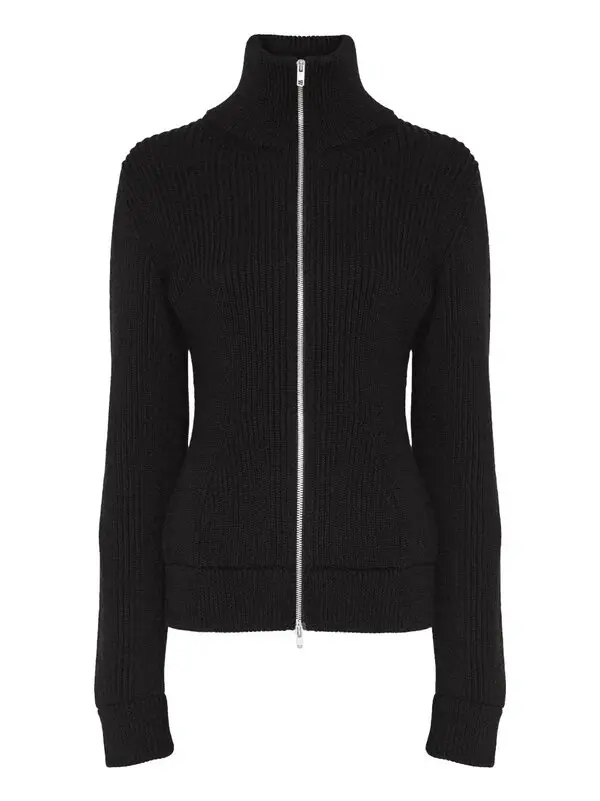 MAISON MARGIELA Ribbed Cardigan With Zip - Black