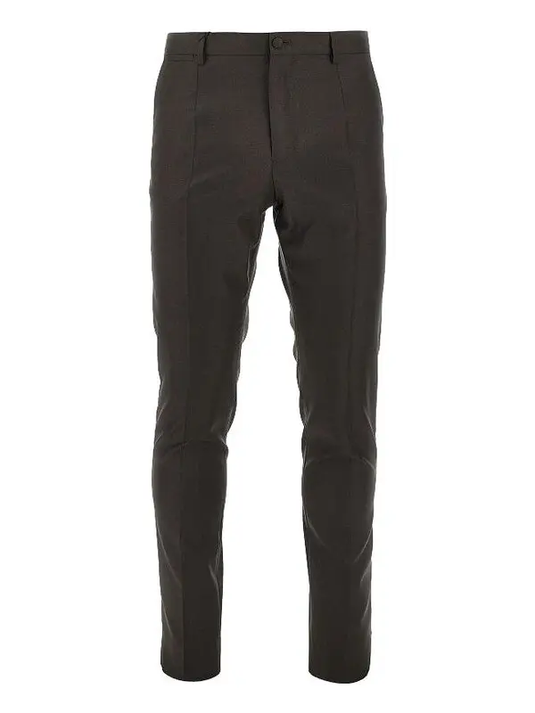Dolce & Gabbana Virgin Wool Twill Tailored Pants - Brown
