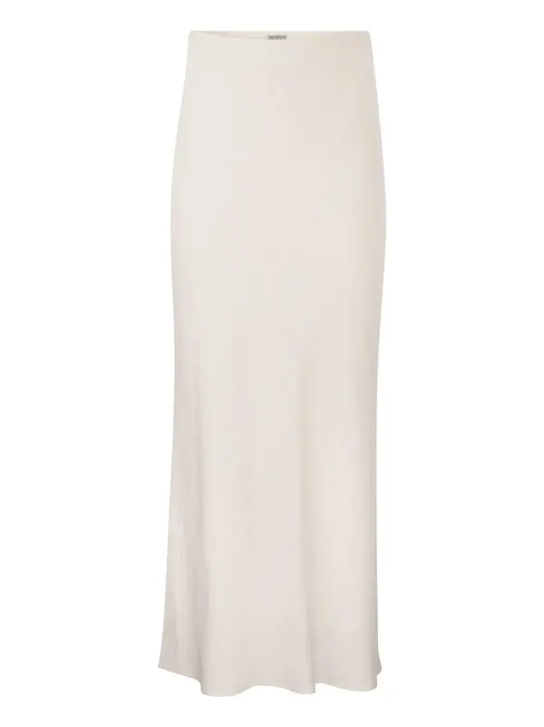Brunello Cucinelli Viscose And Linen Long Pencil Skirt - Cream