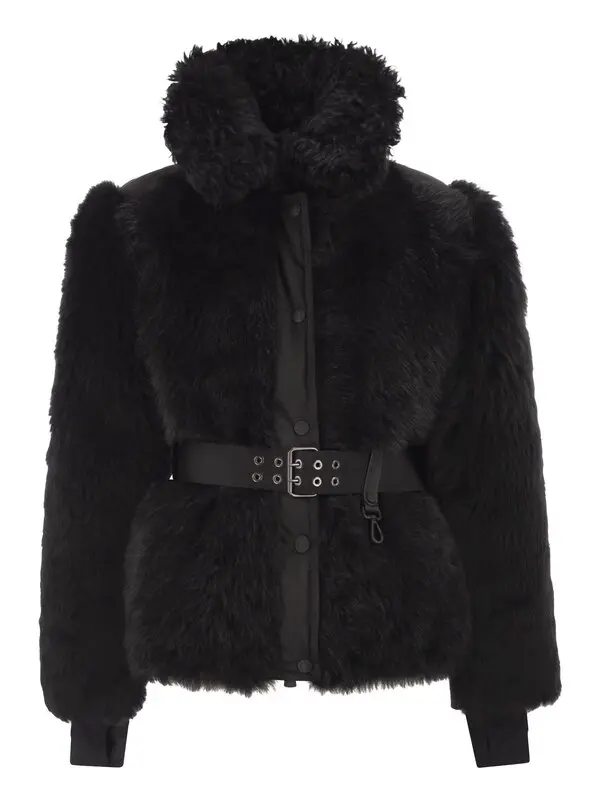Moncler Valdivian Shearling Down Jacket - Black