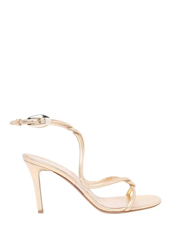 GIANVITO ROSSI Black Mamba Pump Sandals - Gold