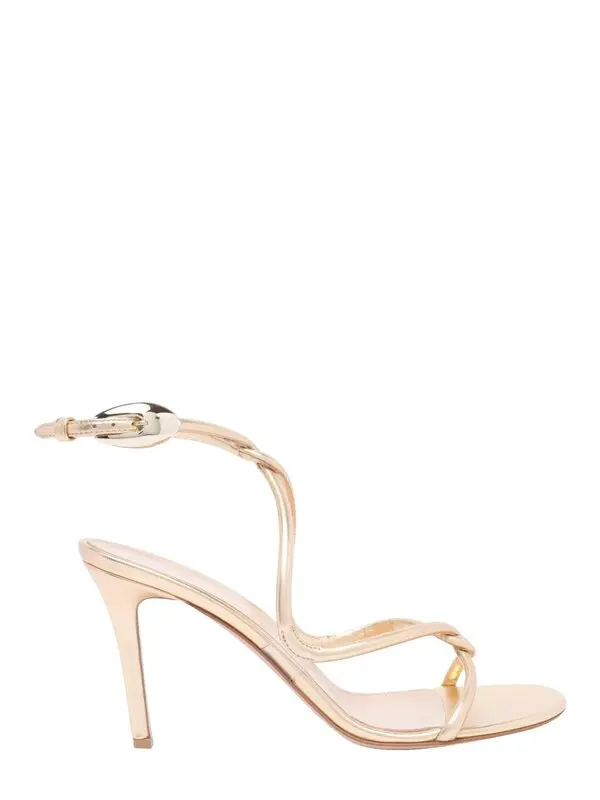 GIANVITO ROSSI Black Mamba Pump Sandals - Gold