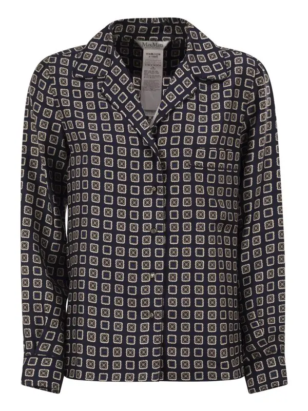 Max Mara Printed Silk Shirt - Blue