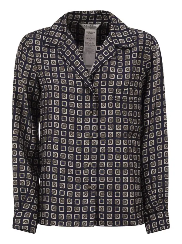 Max Mara Printed Silk Shirt - Blue