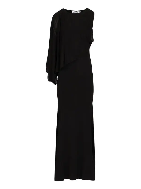SELF-PORTRAIT Long One-shoulder Dress - Black