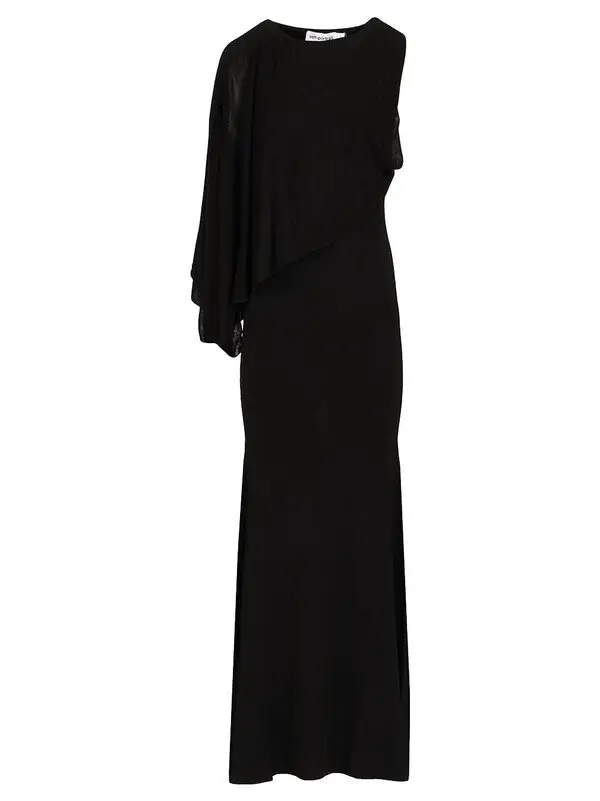 SELF-PORTRAIT One-shoulder Maxi Dress - Black