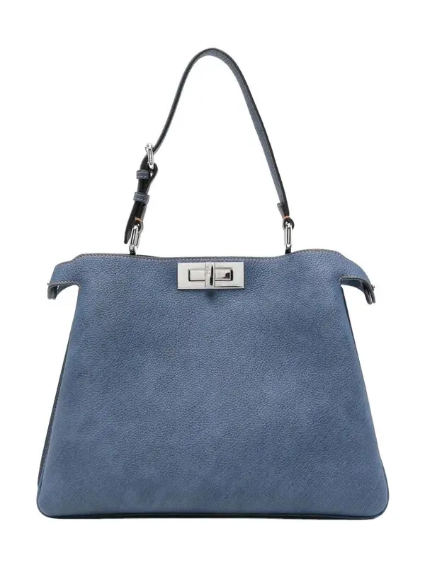Fendi Calf Leather Peekaboo Soft Bag - Blue