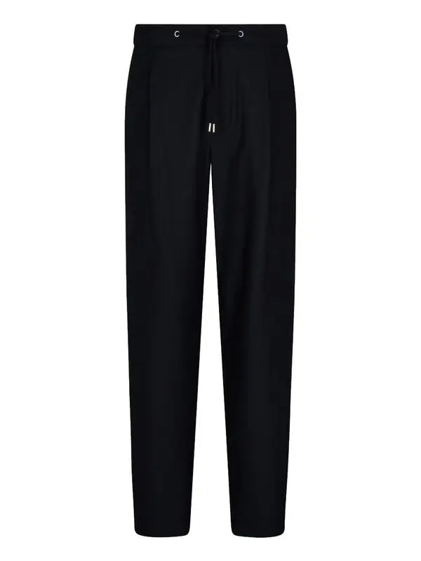 Giorgio Armani Pantalone In Drap Di Cashmere Stretch - Blue