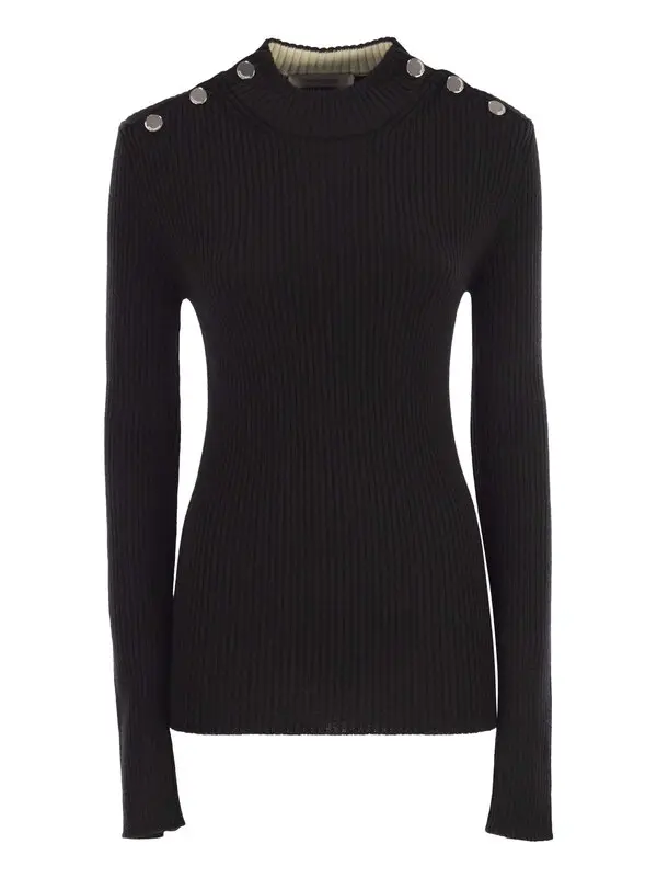 Sportmax Renania Fitted Jumper With Buttons - Black