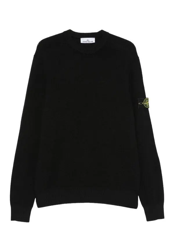 Stone Island Virgin Wool Jumper - Black