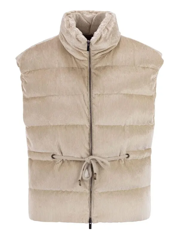 Peserico Viscose Velvet Padded Waistcoat - Multicolor