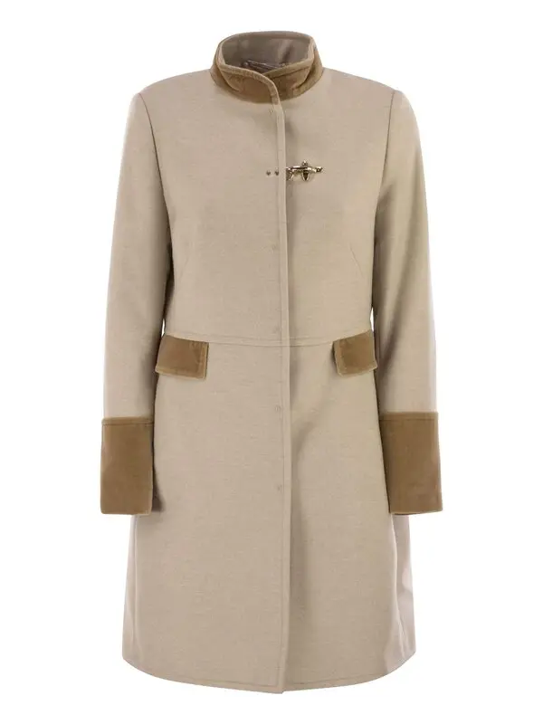 FAY Wool Cloth Coat - Cream