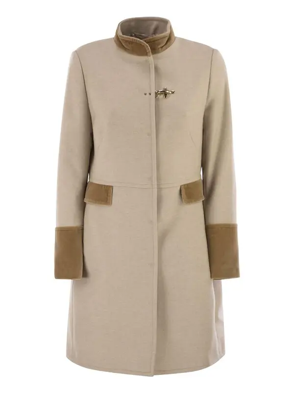 FAY Wool Cloth Coat - Cream