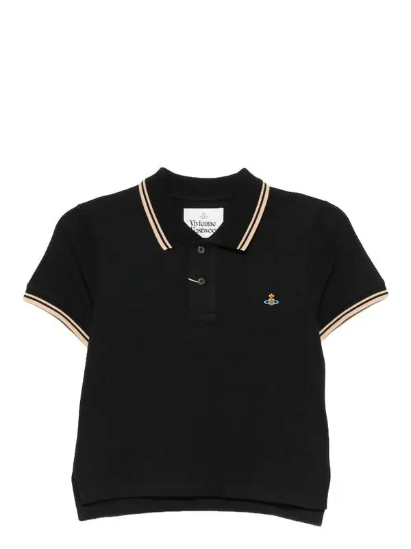 VIVIENNE WESTWOOD Embroidered Polo Top - Black