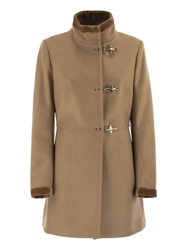 FAY Virginia Mélange Wool Coat - Brown