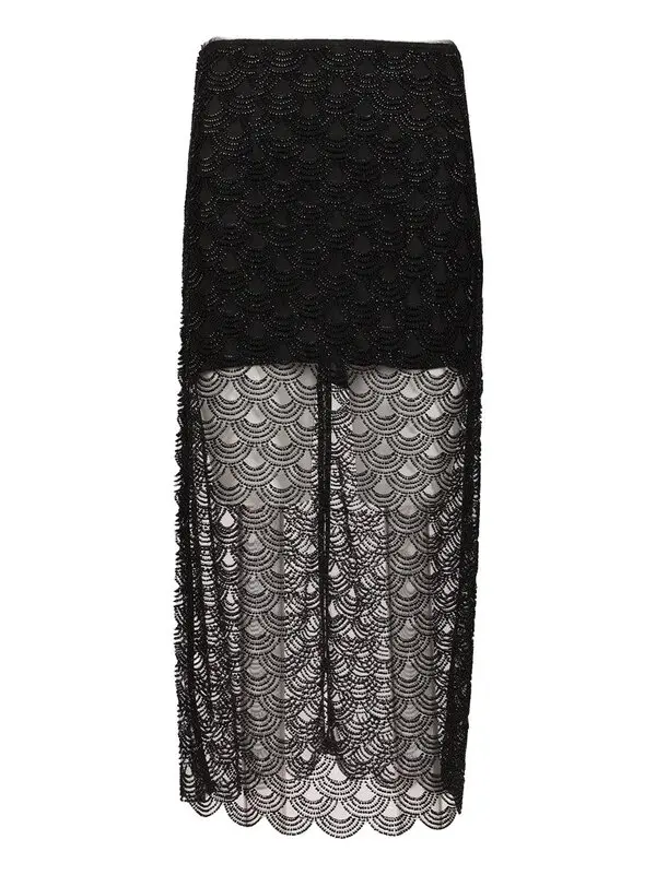 ROTATE BY BIRGER CHRISTENSEN Sequin Midi Skirt - Black