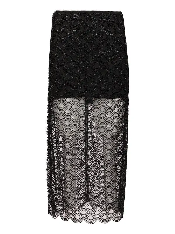 ROTATE BY BIRGER CHRISTENSEN Sequin Midi Skirt - Black