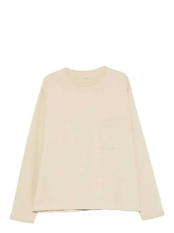 LEMAIRE Cotton Crew Neck Sweatshirt - Cream