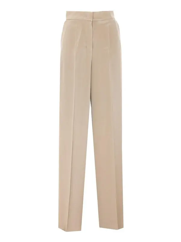 Max Mara Silk Straight-leg Trousers - Cream