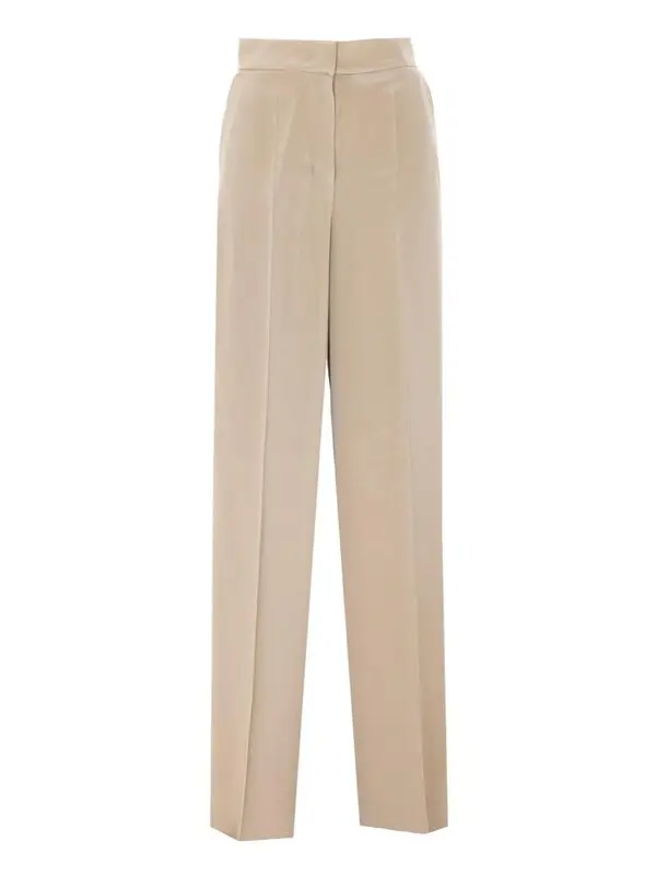 Max Mara Silk Straight-leg Trousers - Cream