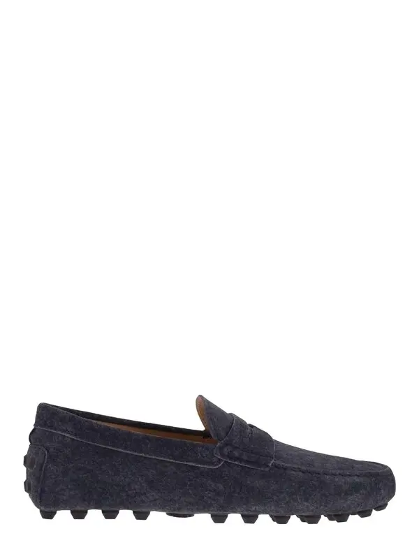 TOD'S Gommino Bubble Suede Leather Loafers - Blue