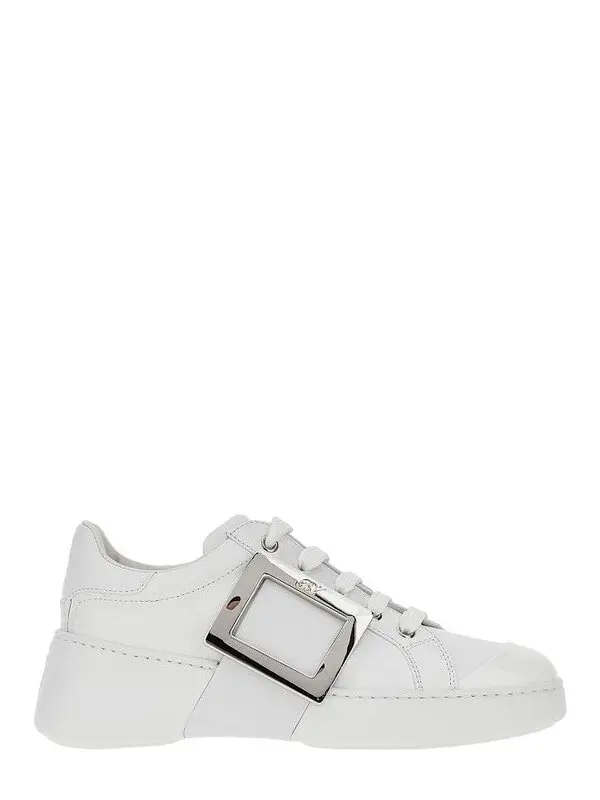 ROGER VIVIER Leather Skate Sneakers - White