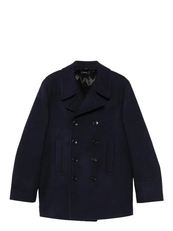 TOM FORD Wool Pea Coat - Blue
