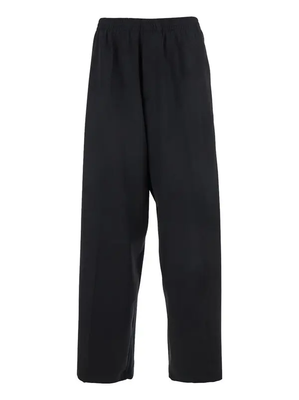 Balenciaga Black Pants With Elastic Waist In Wool - Multicolor