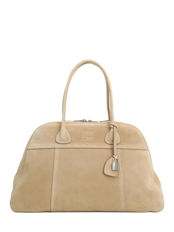 Miu Miu Suede Tote Bag - Cream