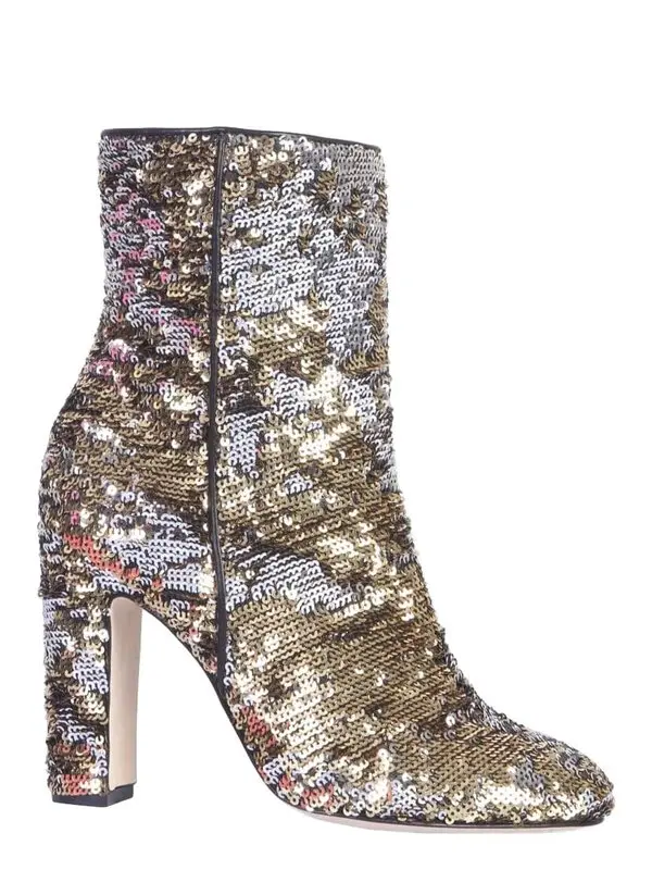 Paris Texas Sequined Ankle Boot - Gold