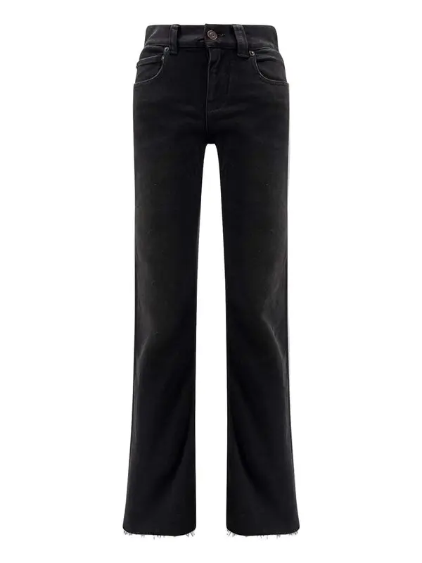Balenciaga Denim Trousers With Frayed Edges - Multicolor