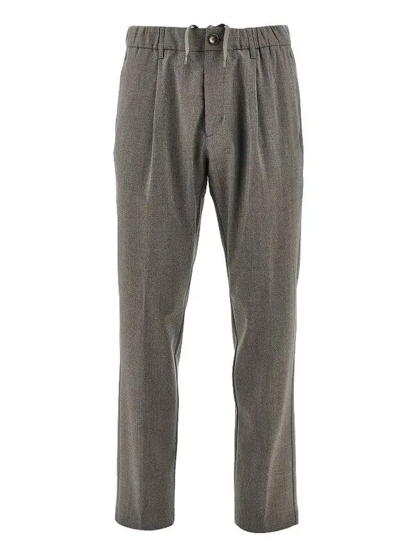 Herno Stretch Light Wool Pants With Drawstring - Gray