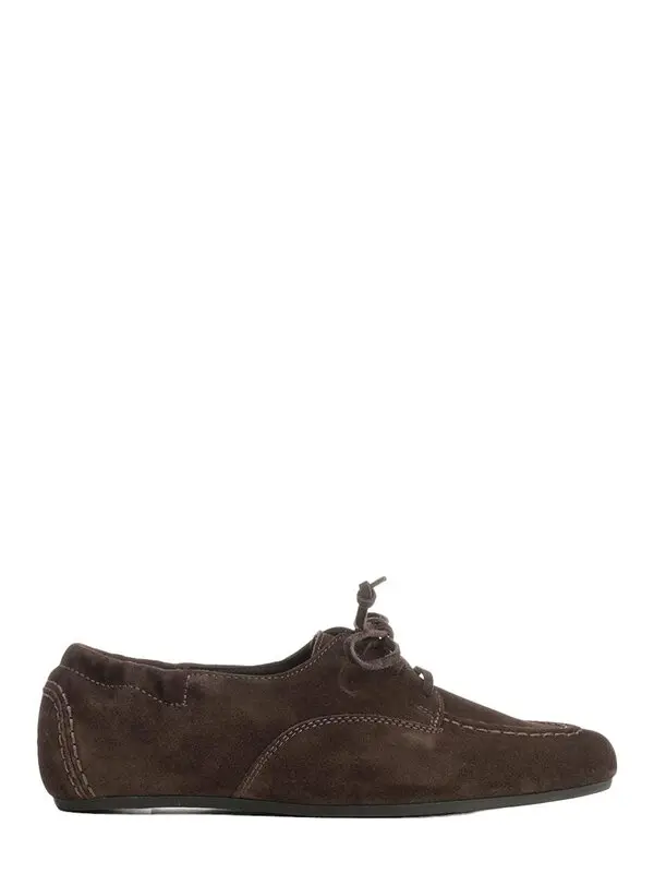 Celine Adam Suede Lace-up Loafers - Brown