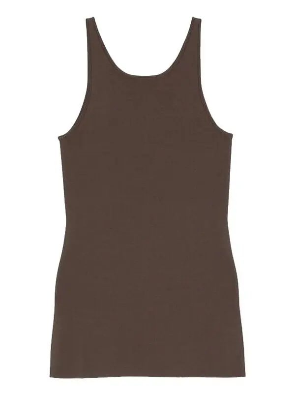 TOTEME Ribbed Scoop Back Tank Top - Brown