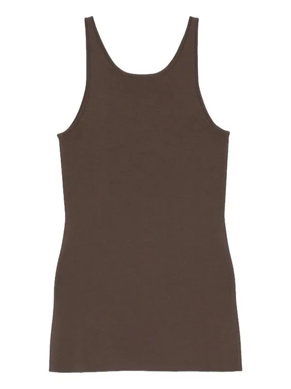 TOTEME Ribbed Scoop Back Tank Top - Brown