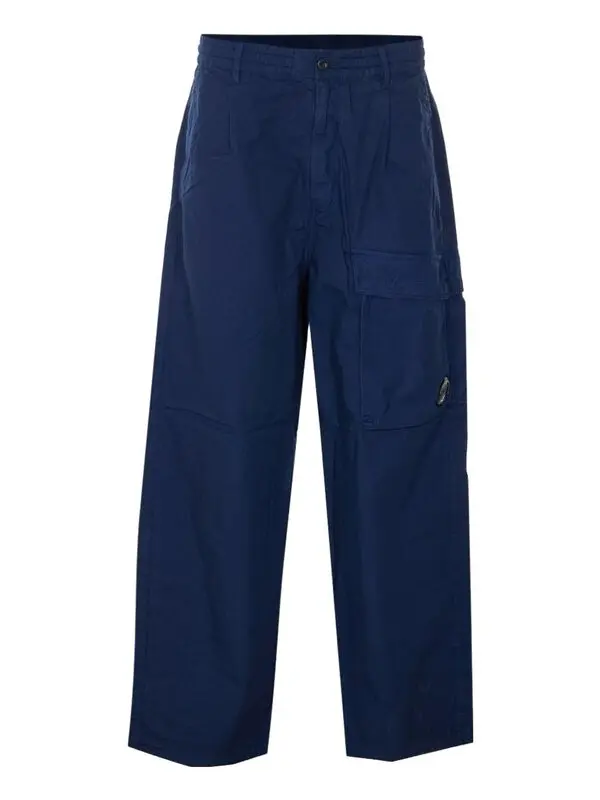 C.P. COMPANY Micro-reps Pants With Lens Logo - Blue