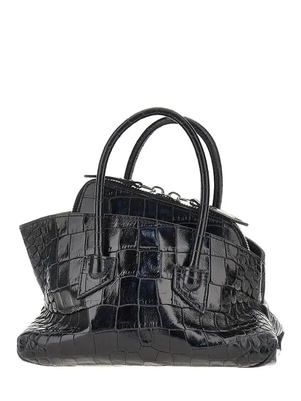 Attico Leather Mini La Passeggiata Bag - Black