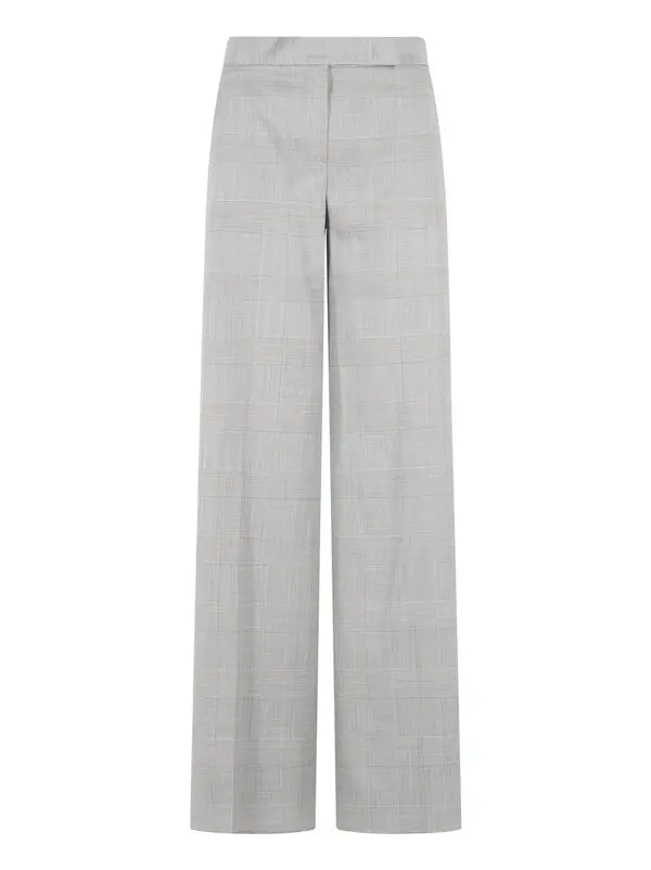 Max Mara Prince Of Wales Wool Trousers - Green