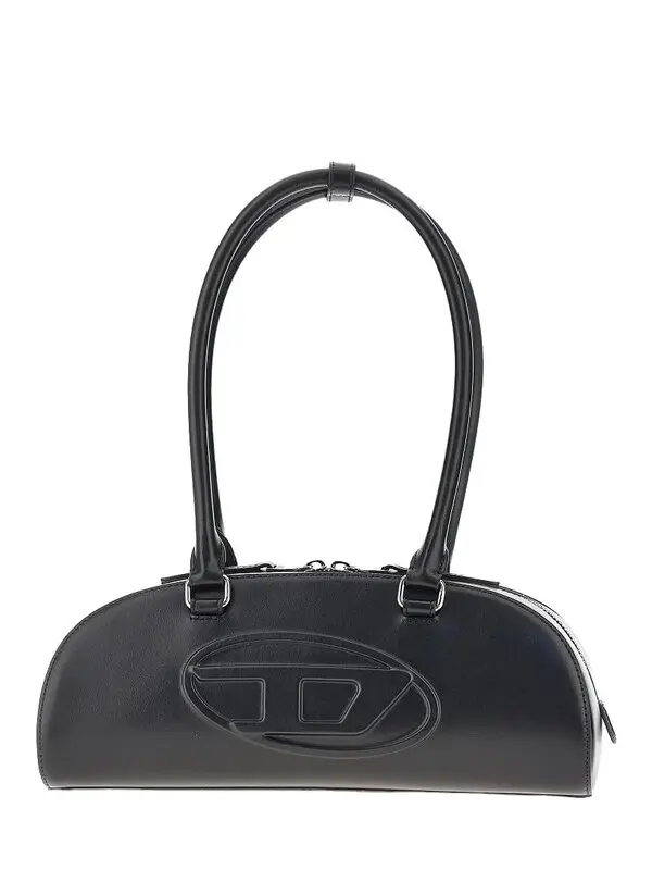 DIESEL® 1dr Dome Leather Bowling Bag - Black