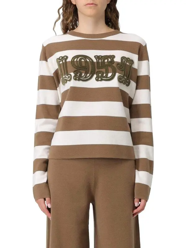 Max Mara Striped Virgin Wool Pullover - Brown