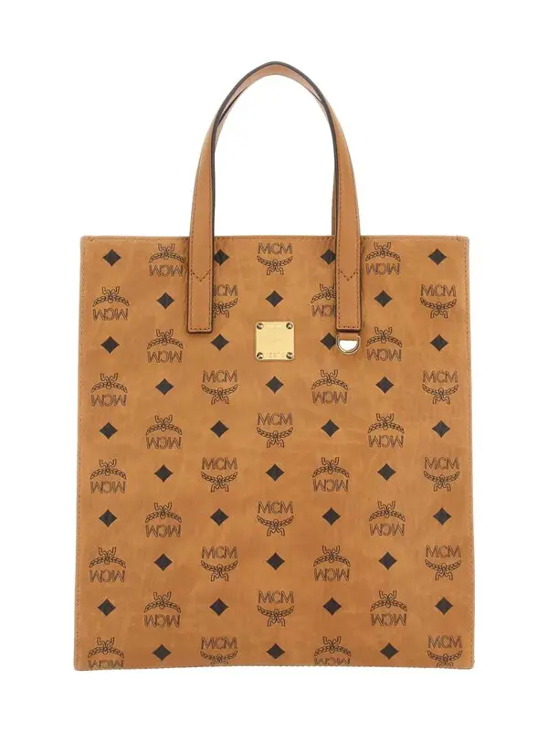 Mcm Printed Canvas Small Aren Shopping Bag - Multicolor