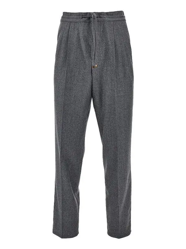 Brunello Cucinelli Wool Leisure Fit Pants - Gray