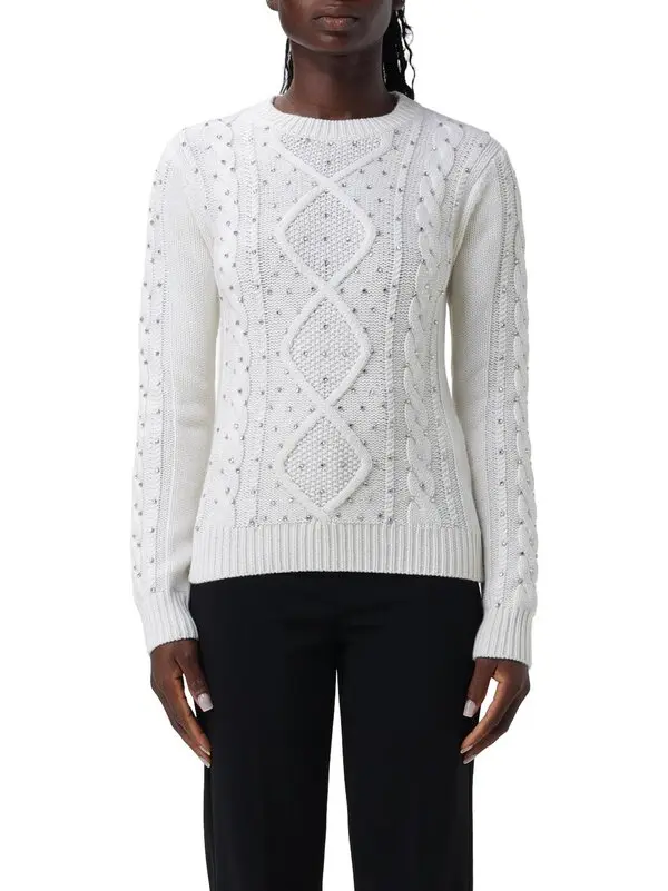 Max Mara Embellished Wool Pullover - Cream